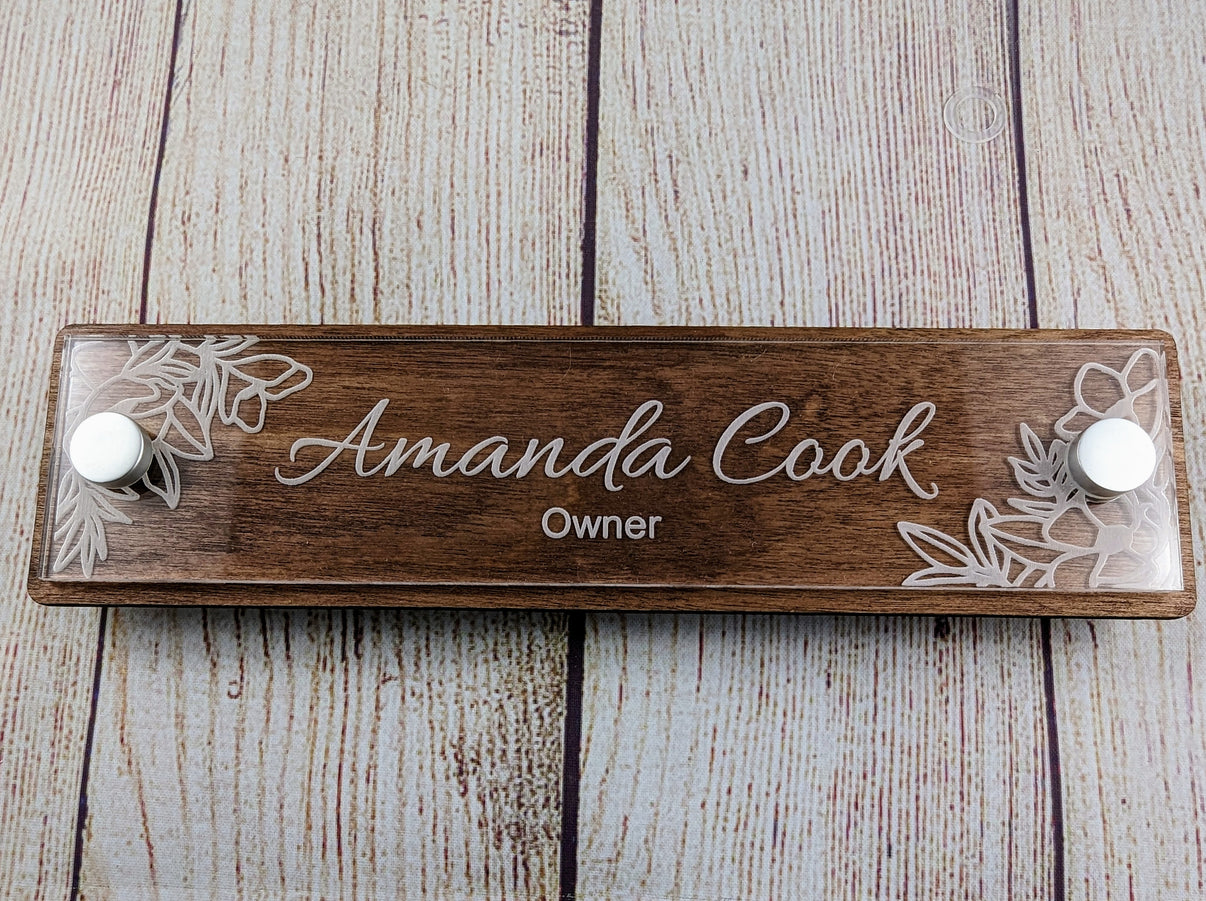 Floral Name Plate – Rosefire Customs & Engraving
