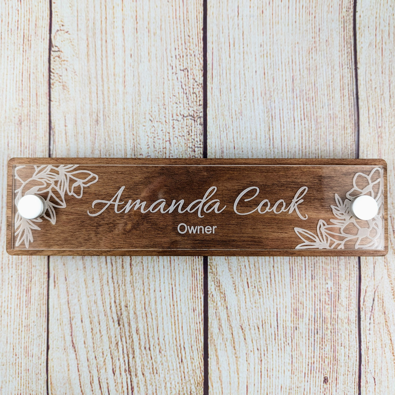 Floral Name Plate – Rosefire Customs & Engraving